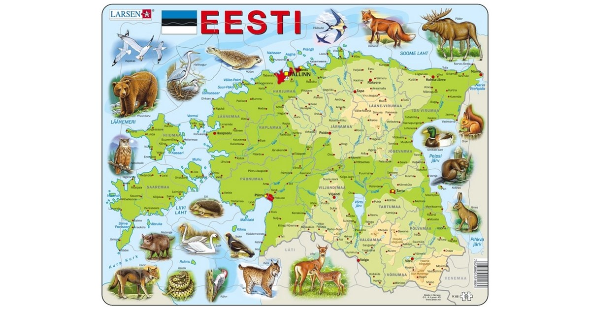 Estonia Physical Map
